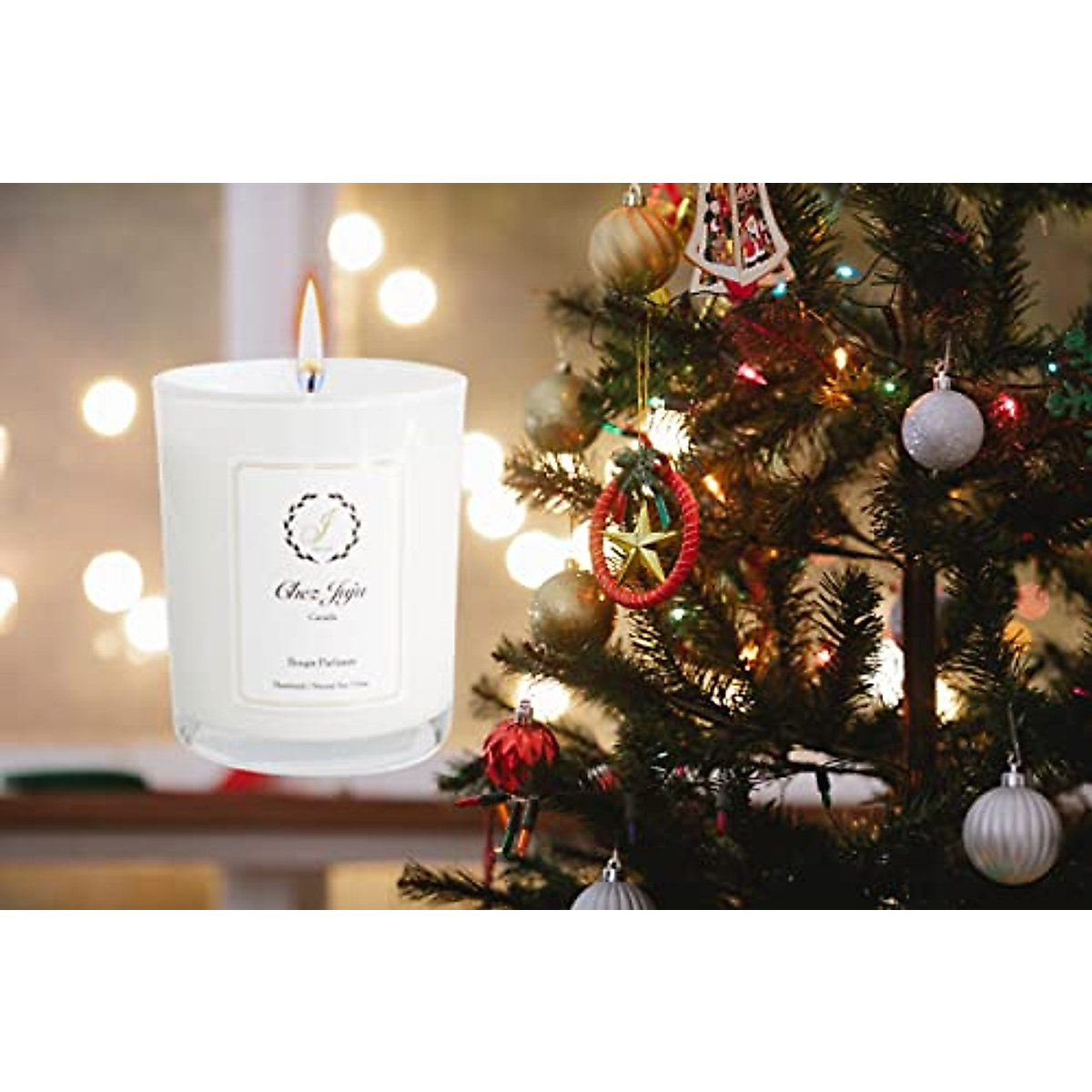 Chez Juju Lavender Scented Candle | 100% Pure Natural Soybean Wax | Luxurious Clean Burning Aromatherapy | Plant Based Vegan Eco Friendly | Pilates, Yoga, Bath, Gift, Relax, Meditation Candle