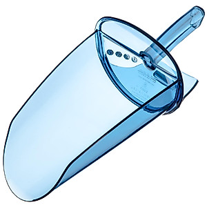 San Jamar Saf-T-Scoop Ice Scoop with Storage Caddy for Kitchens, Restaurants, And Fast Food, Plastic, 64 To 86 Ounces, Blue