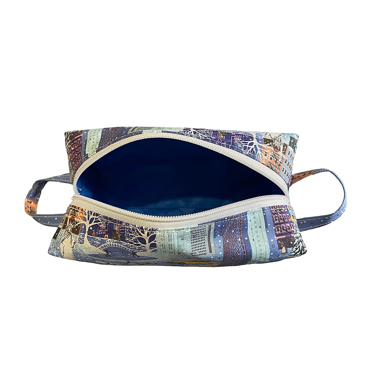 Snowy Manhattan NYC Boxy Pouch, Toiletry Bag, Dopp Bag, Zipper Pouch, Accessory Bag, Dopp Kit, Travel Bag, New York City Theme (B319)