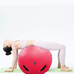 BYBAG Air Barrel Back Roller Inflatable Tumbling Mat with Electric Pump,Tumble Track Gymnastic Equipment Exercise Mats for Home Use,Gym Training,Cheer leading,Yoga(GOLDEN RED, 75CM*120CM)