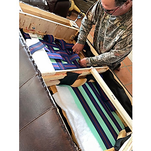 70 Ft Heavy Duty Sofa Elastic Webbing,Contiunous Long Durable Strong Elasticity Dark Blue and Red,2.76" Wide,Upholstery Webbing,Couch Sitting Belt Replacement,Upholstery Materials Elasbelt (70)