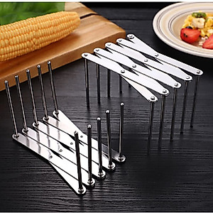 Hniuyun 2pcs Pot Lid Holder, Extendable Pot Lid Organizer, Multipurpose Steamer Rack Pans Holder for Glasses Flexible Plate Holder