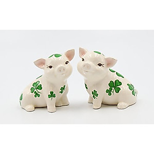 Cosmos Gifts 20789 Shamrock Pigs Salt and Pepper Shakers