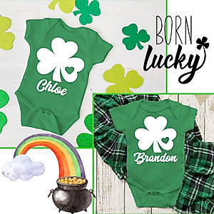 Ugly Christmas Sweater Personalized St. Patrick's Day Green Baby Short Sleeve Onesie w/Name