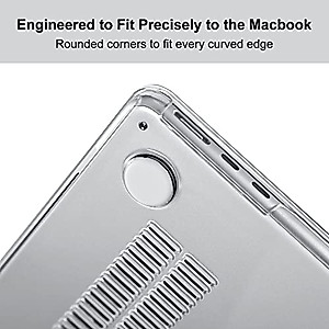 EooCoo Compatible with New MacBook Air 13.6 inch Case 2022 A2681 M2 Chip with Retina Display，Plastic Hard Shell Case + TPU Keyboard Skin Cover + Polishing Cloth + Screen Protector - Crystal Clear
