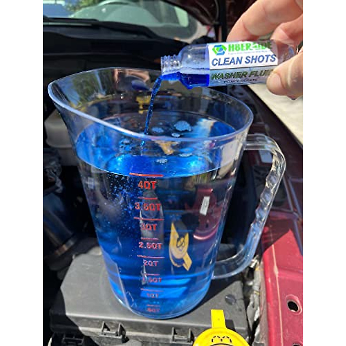 H8eraide Clean Shots - Windshield Washer Fluid Concentrate - 1 Bottle Makes 1 Gallon