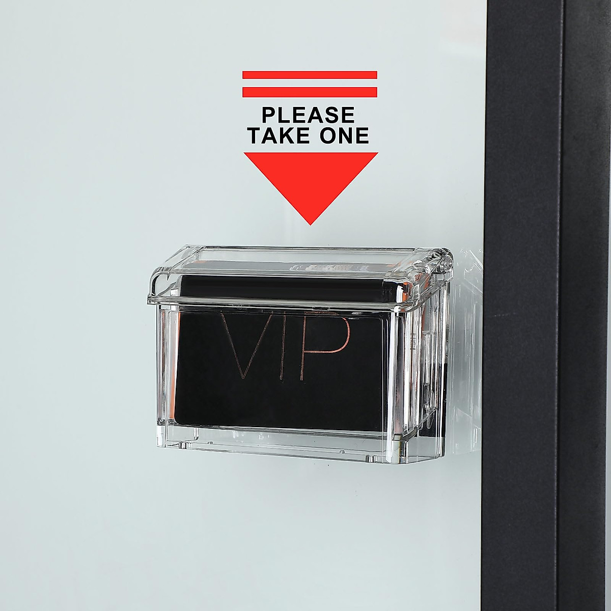 Outdoor Business Card Holder Acrylic Business Card Holder Wall Mount Clear Door Business Card Holder for Car with Take One Sticker for Office Store Trucks Wall, 4.25 x 1.46 x 2.87 Inch (3 Pcs)