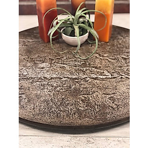 Concrete Cement Lazy Susan Unique, Hand Crafted, Gray, Turntable, 360 Degree Swivel, Made in The USA, Home Decor by Concrete Resurrection (Mocha 21-1/2" Diameter)