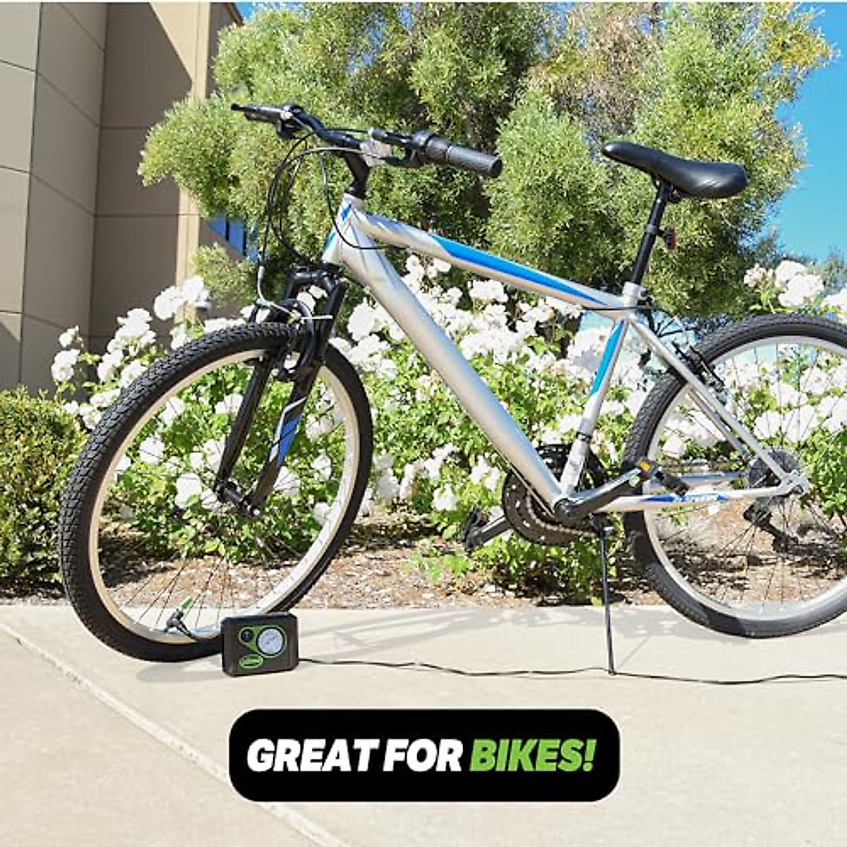 Slime 40059 Tire Inflator, Junior, Compact, Powerful, Portable Car Air Compressor, Lightweight, Analog, Flat Tire Repair, 12V, 12 min Inflation