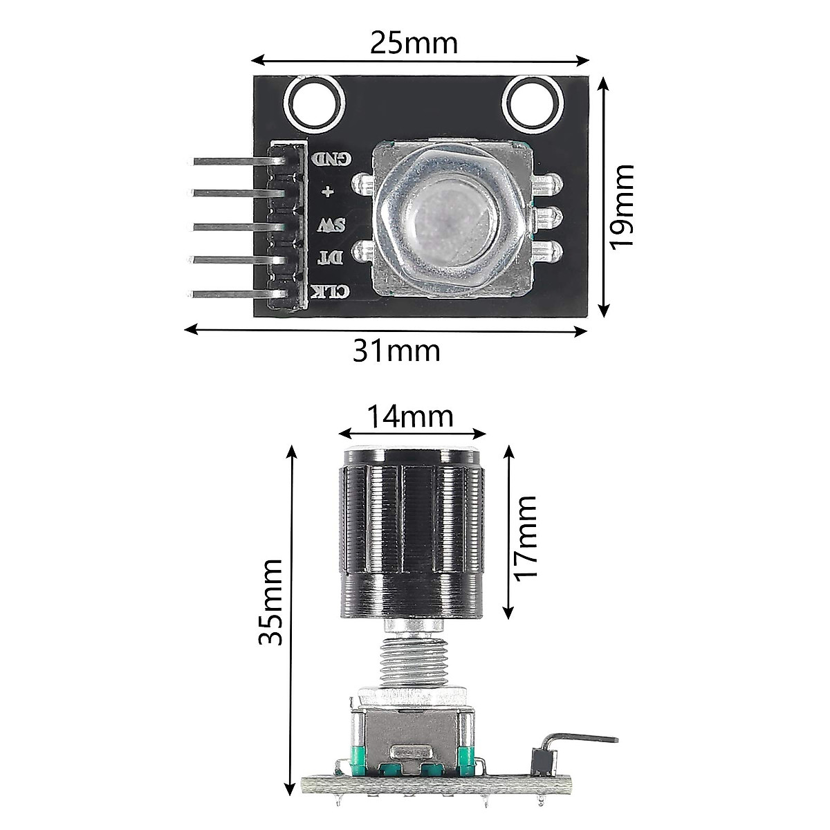 MELIFE 8pcs KY-040 Rotary Encoder Module Brick Sensor Development Board with Knob Cap DIY Kit for KY-040