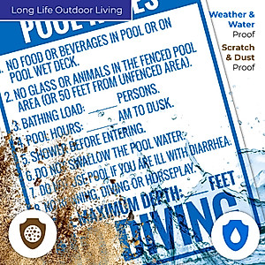 Florida Pool Rules No Diving Sign, Complies with State of Florida Pool Safety Code, 24x30 Inches, Rust Free .063 Aluminum, Fade Resistant, Made in USA by Sigo Signs