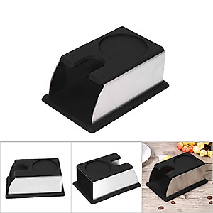 Coffee Tamper Coffee Tamper Holder Coffee Tamper Holder Stainless Steel Silicone Tamper Tool Accessories For Coffee Machines(Black)