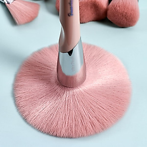 Bueart Design 16Pcs ULTRA SOFT Labeled Pro Makeup Brushes Set with Foundations Powder Blush Concealer Blending Eyeshadow Contour Brush (16Pcs Elegant Pink)