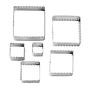 Wilton 6-Piece Nesting Fondant Double Sided Cut Out Cutters, Square
