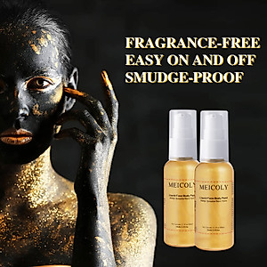 MEICOLY Cream Gold Face Body Paint,2.1Oz Smudge-proof Gold Body Paint,Water Based Washable Full Body Paint for Adults and Kids,Halloween SFX Special Effects Christmas Highlight Makeup,Metallic Gold