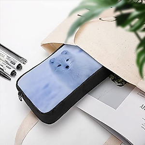 Snow Fox Pencil Case Pencil Pouch Coin Pouch Cosmetic Bag Office Stationery Organizer