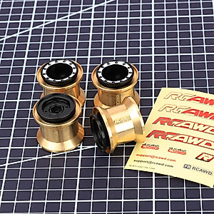 RCAWD 4Pcs Unique Design 1.0 Plus Brass Beadlock Wheel Rims for 1/18 1/24 RC Crawler TRX4M AXI24 SCX24 FCX24,48/pcs (Black)