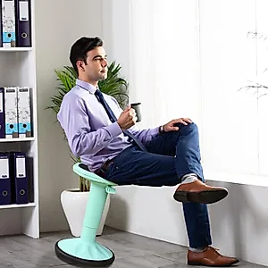 Byroce Kids Adjustable Wobble Stool, 24” Active Learning Classroom Seat, Non-Skid Wiggle Chairs Improve Posture, Focus & Help ADHD/ADD, Flexible Student Wobble Stool for Classroom Seating (Green)