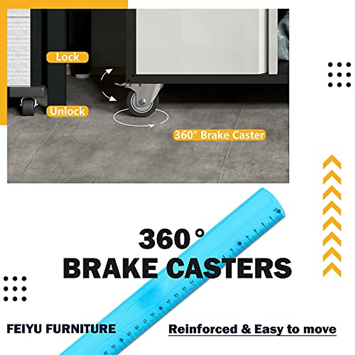 Metal Storage Cabinet with Wheels, Mobile Garage Cabinet with Locking Doors and One Adjustable Shelf, Lockable Storage Cabinet for Utility Room, Home, Office