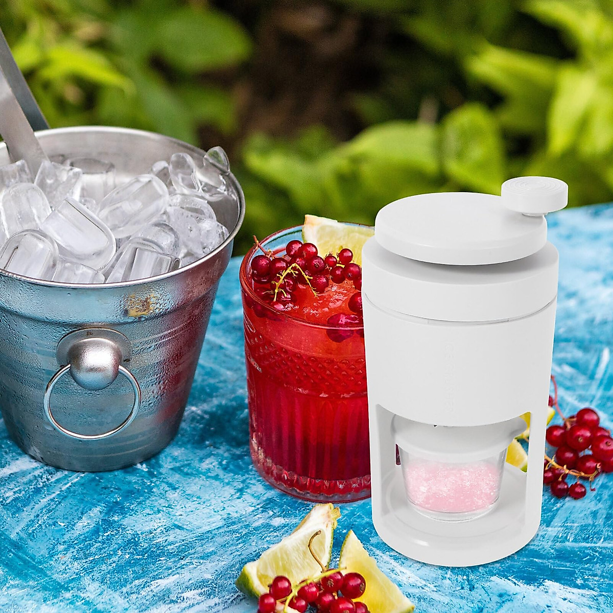 Kichvoe Stainless Steel Blades Portable Crushed Ice Maker Ice Cube Mold Shaved Ice Machine Ice Machine Crushed Ice Handheld Ice Machine Washable Tool Crusher Ice Blender Household Glass