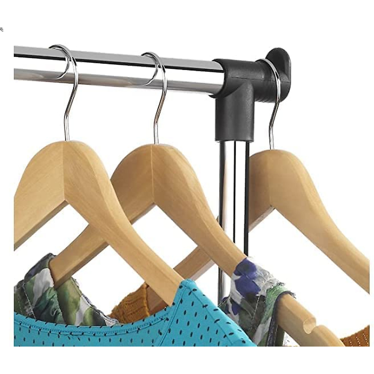 Double Pole Portable Clothing Hanging Garment Rack Laundry Drying Hanger with Wheels (Double Pole) Pole Telescopic Clothes | Fordable Single and Stand for Indoor Outdoor.