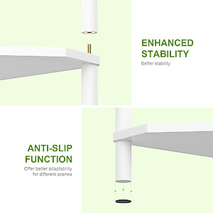 Corner Shelf Stand - 3 Tier Walnut Bamboo Small Corner Bookshelf for Office Kitchen Bedroom Plant Stand Living Room Decor Small Space (White)