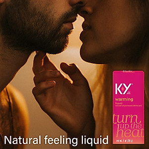 K-Y Warming Liquid Lube, Sensorial Personal Lubricant, Glycerin Based Formula, Safe to Use with Latex Condoms, For Men, Women and Couples, 1 Oz (Pack of 4)