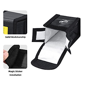 HeiyRC Battery Safe Bag for DJI Air 2S/Mavic Air 2 Lipo Batteries Storage Carrying Case Fireproof Explosion-proof Pouch and Dust-proof Plugs