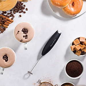 Powerful Handheld Milk Frother, Mini Milk Foamer, Battery Operated (Not included) Stainless Steel Drink Mixer for Coffee, Lattes, Cappuccino, Frappe, Matcha, Hot Chocolate.