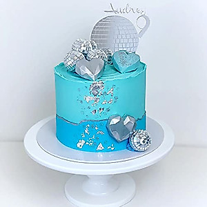 45 PCS 0.79 Inch 0.98 Inch 1.18 Inch 1.57 Inch 1.97 Inch 2.36 Inch Disco Ball Cake Decoration Ornaments Reflective Mirror Ball Cake Decoration 70s Disco Themed Party Christmas Tree Decoration