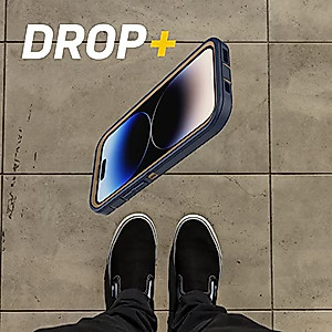 OtterBox iPhone 14 Pro (ONLY) Defender Series Case - BLUE SUEDE SHOES (Blue), rugged & durable, with port protection, includes holster clip kickstand