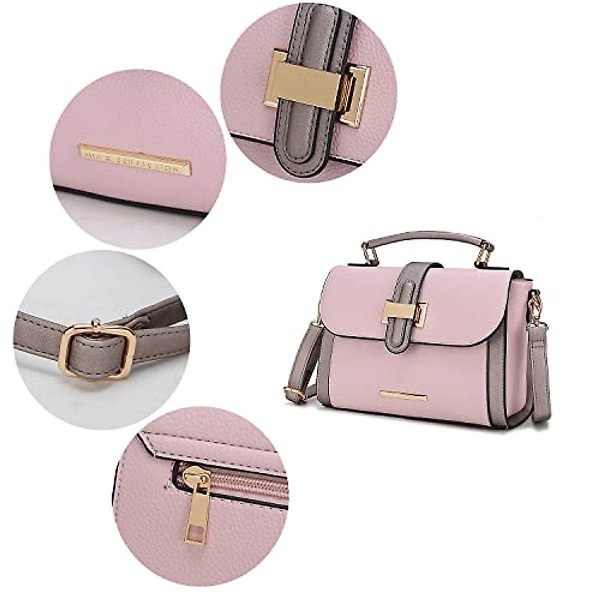 MKF Collection Satchel Bag for Women, Vegan leather Shoulder bag top handle Crossbody handbag Purse