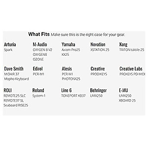 Gator Cases Gig Bag for Micro Controllers, Keyboards, and Multi-Effects Pedals; 23" x 12.125" x 3" (GK-2110)