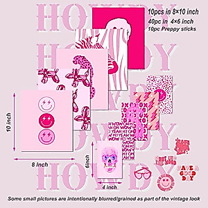 MeleBase Preppy Room Decor Aesthetic Preppy Wall Decor Preppy Posters 8*10in & 4*6in Preppy Wall Collage Kit 110Pcs Trendy Room Decor Preppy Stickers Preppy Pictures (Hot pink)…