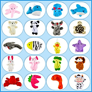 40 Pieces Finger Puppets Filled Easter Eggs Valentine's Day Gifts Mini Cartoon Animal Puppets Easter Basket Toys Soft Plush Dolls Props Filled Colorful for Easter Party Basket Stuffers Valentine's Day