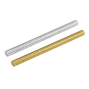MECCANIXITY Mini Hot Glue Gun Sticks 32pcs 4-inch x 0.27-inch Glitter Silver/Glitter Gold for DIY Craft Making