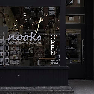 HiNeon Vertical Neon Open Sign, 26inx5in Vertical LED Open Sign for Business, Bar, Shop Windows, Restaurant Storefront, Direct Plugin w/ 12V Adapter & Remote Control w/ 6 Modes (White)