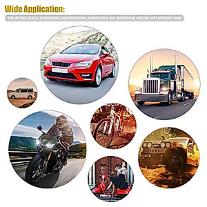 ZHSMS Tire Valve Extension, 8.25 Inch Flexible Valve Stem Extenders with 90 Degree Brass Schrader Tire Valve Extension Adaptor Compatible for Cars Truck Motorcycle Bike Scooter