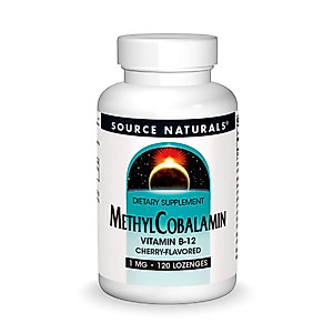 Source Naturals MethylCobalamin Vitmain B-12 Cherry-Flavored, 1 mg - 120 Lozenges