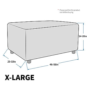 MAXIJIN Velvet Ottoman Slipcover Oversized Stretch Square Rectangle Footstool Slipcover Folding Storage Ottoman Covers for Living Room with Elastic Bottom (Ottoman X-Large, Dark Coffee)