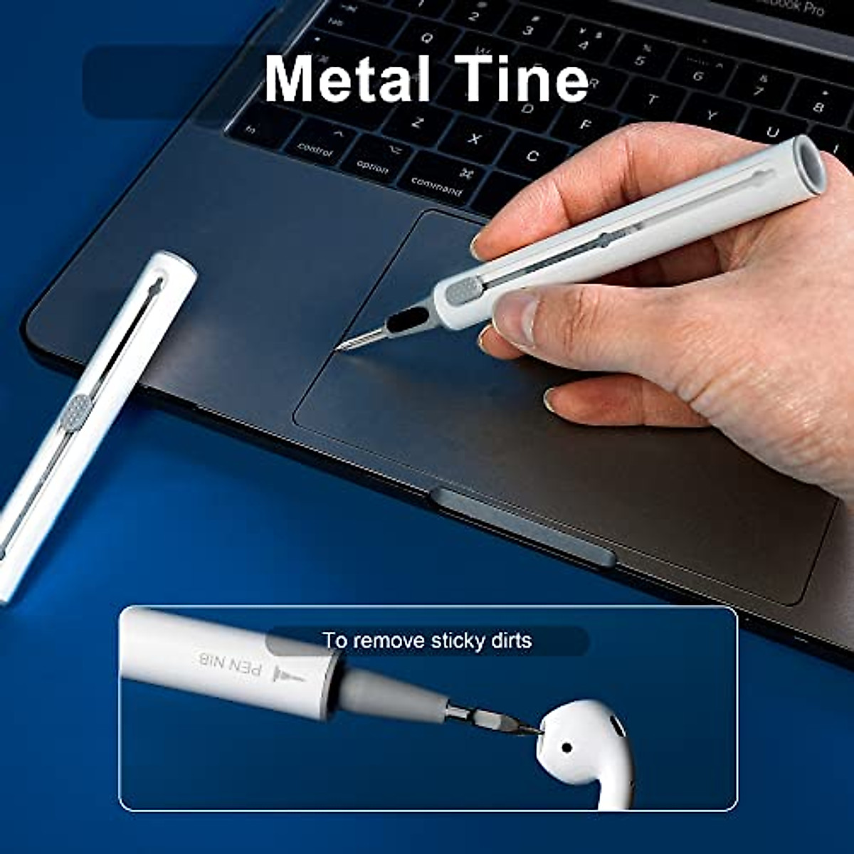 Bluetooth Earbuds Cleaning Pen 3 in 1 Cleaner Kit Earphone Brush, Multi-Function Portable Soft Cleaning Brush Pen Tools for Airpods Pro 1 2 3 Camera Lens Phone in-Ear Headphones Case