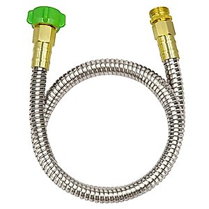 YANWOO 304 Stainless Steel 5ft Short Garden Hose with Female to Male Metal Connector, Flexible & Lightweight Water Hose, Drinking Water Safe (5ft)