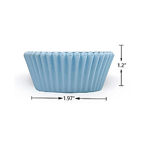 qiqee 300 Counts Cupcake Liners Cupcake Cups Food Grade 6 Solid Blue Colors Cupcake Papers Muffin Baking Cups Cupcake Wrappers (Standard Size)