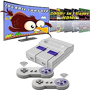 Super Classic Retro Game Console,4K HDMI Video Game System with Built in 2000+ Old School Classic Games and Dual Game Controllers Wireless,Support TF Card and Plug and Play.
