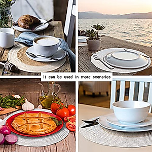 YIGEYIGE Round Placemats Set of 4, The Place Mats is Suitable for Holiday Parties, Family Gatherings and Daily Use,14.2'' (Coffee, 4)
