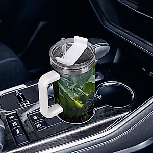 Bass Fish Print Tumbler with Handle Travel Mug Water Bottle Tea Coffee Cup White-style