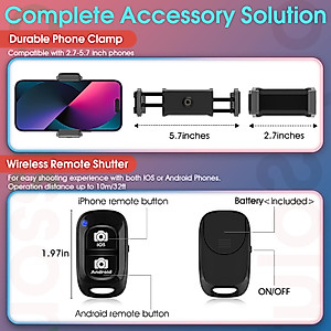 UBeesize Flexible Tripod with Quick-Release Plate for Camera and Cellphone, Mini Tripod Stand with Remote and Clip for Video Recording, Vlogging, Compatible with Smartphones,Gopro, Webcam