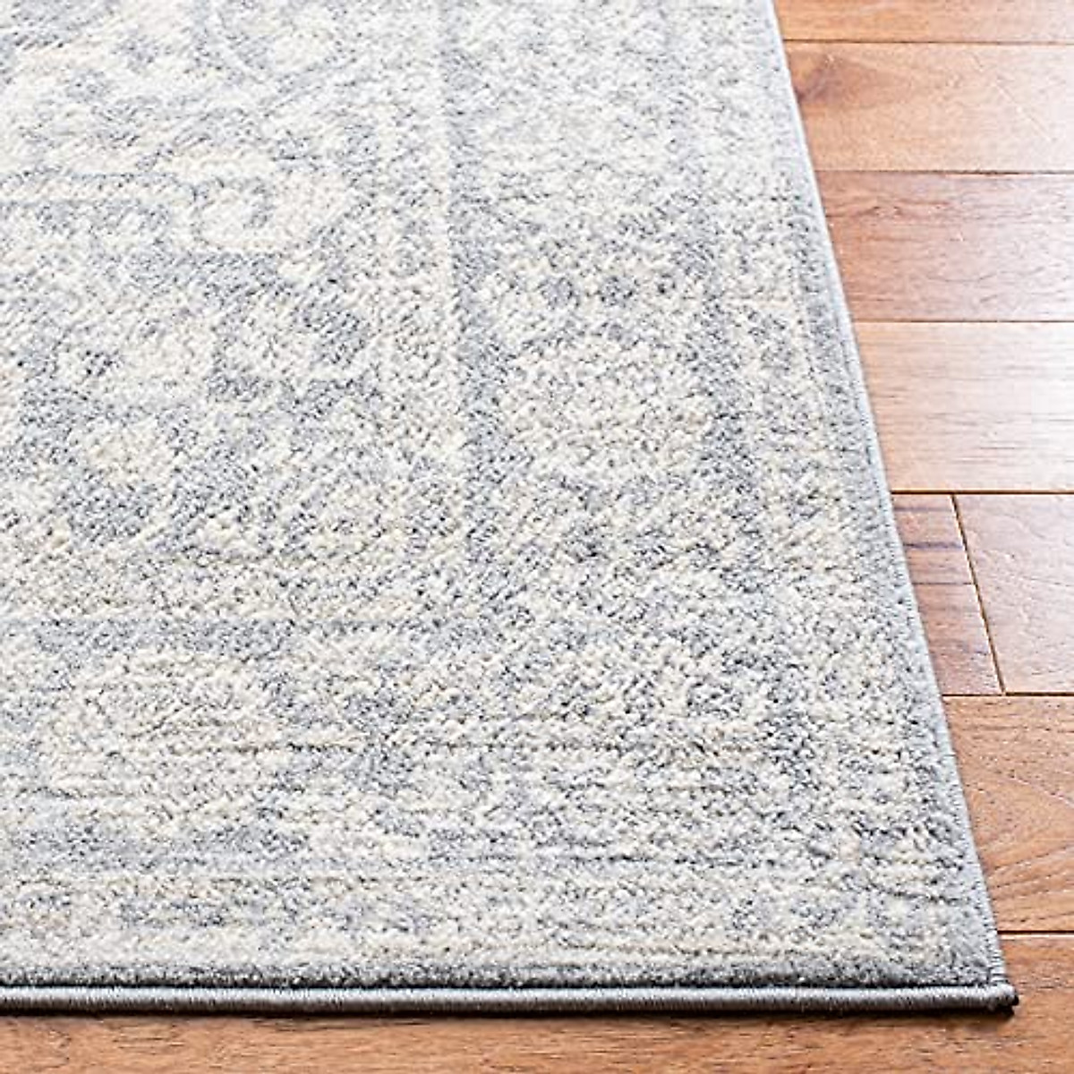 SAFAVIEH Brentwood Collection Runner Rug - 2' x 12', Light Grey & Ivory, Medallion Distressed Design, Non-Shedding & Easy Care, Ideal for High Traffic Areas in Living Room, Bedroom (BNT832F)