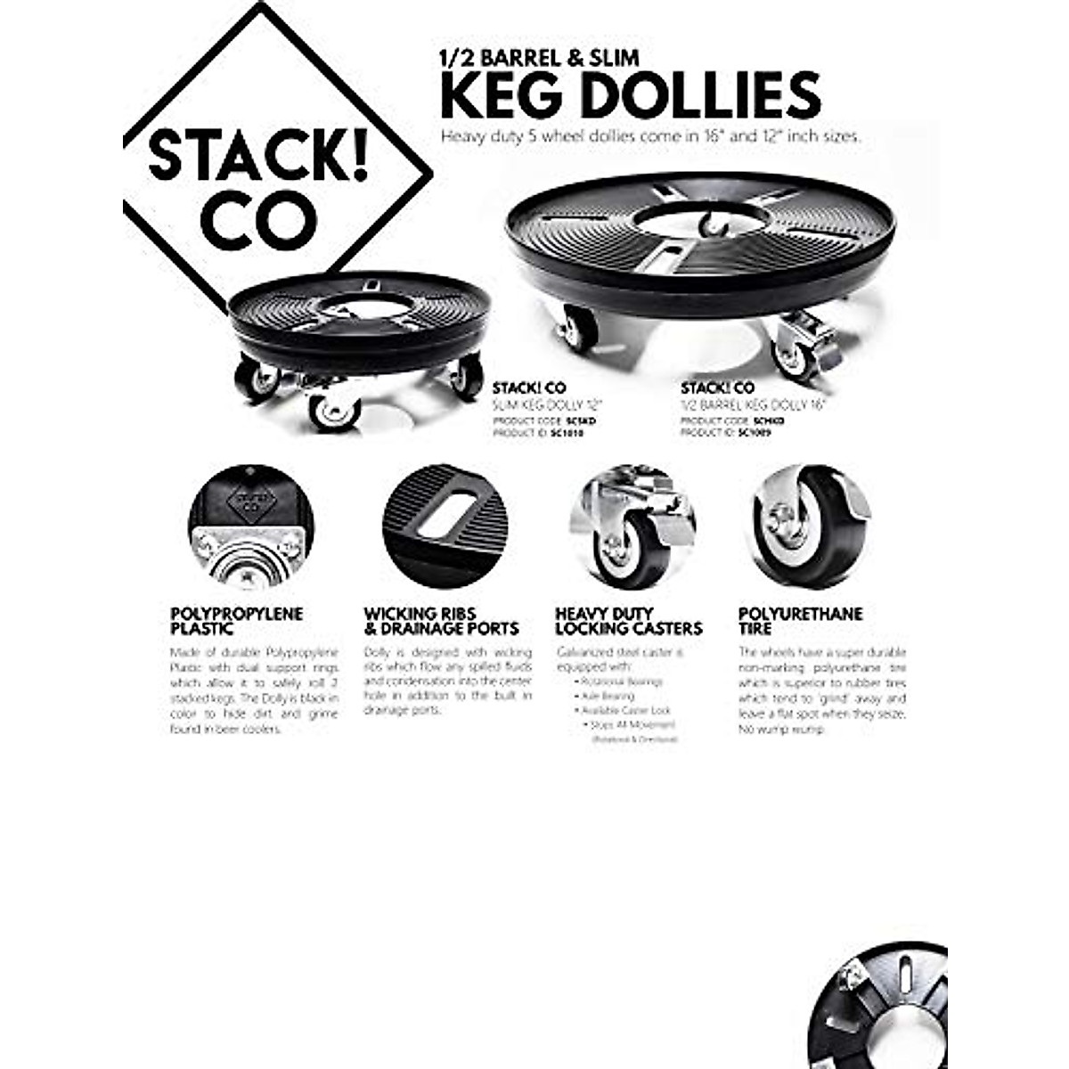Half-Barrel Keg Dolly - Inexpensive and Easy Way to Move Half-Barrel Kegs and Large Heavy Pots - Transport Kegs from Walk-in to Keg Fridge at Bar - Makes it Easy to Roll Kegs to Mop Cooler Floor