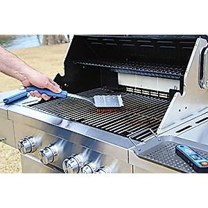 Ignite Stainless Steel Cool Grill Brush | Durable & Effective with Safe Nylon Grill Bristles | No Risk of Broken Wire bristles | Safe for Porcelain, Ceramic, Steel, & Iron Grates | Best Grill Cleaner